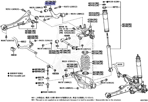 48770-12010 - Toyota - Arm Assy, Upper Control, Rear Lh - Nengun ...