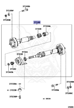 37100-30830 - Toyota - Shaft Assy, Propeller W / Center Bearing ...