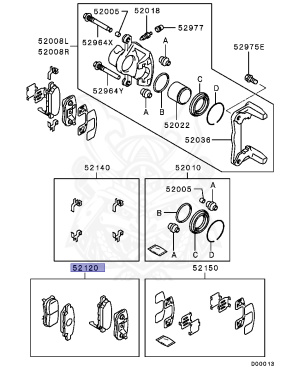 MN116929 - Mitsubishi - Pad Set, Rr Brake - Nengun Performance