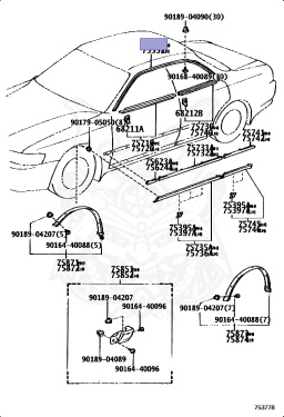 75505-22100 - Toyota - Moulding, Roof Drip Side Finish, Rh - Nengun ...
