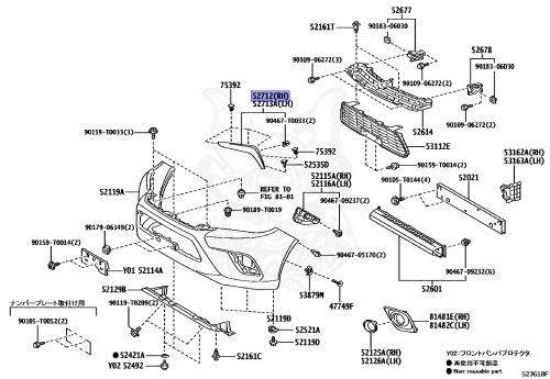 52712-0K070 - Toyota - Moulding, Front Bumper Side, Rh - Nengun Performance