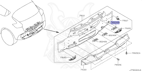 85240-ED000 - Nissan - Retainer, Rear Bumper Upper - Nengun Performance