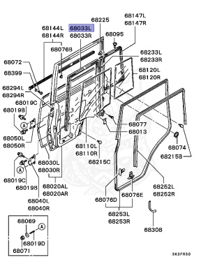 MB669761 - Mitsubishi - Runchannel, Rr Door Window Glass, Lh - Nengun ...