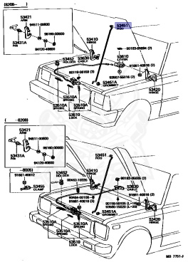 53451-10021 - Toyota - Rod, Hood Support - Nengun Performance