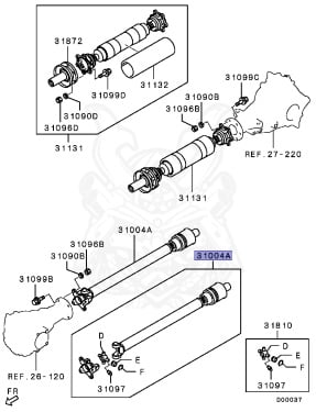 MR580389 - Mitsubishi - Propeller Shaft Assy, Fr - Nengun Performance