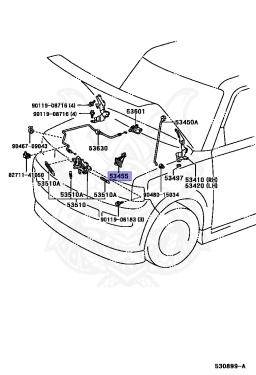 53455-52050 - Toyota - Clamp, Hood Support Rod - Nengun Performance