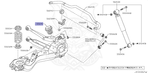 55240-JG000 - Nissan - Rebound Bumper Assembly, Rear Suspension ...