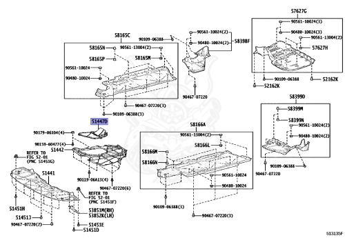 51447-33900 - Toyota - Cover, Engine Under, No.4 Center - Nengun ...