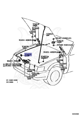 53455-12030 - Toyota - Clamp, Hood Support Rod - Nengun Performance