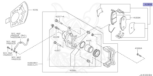 41080-3U826 - Nissan - Hardware Kit, Front Disk Brake Pad - Nengun ...