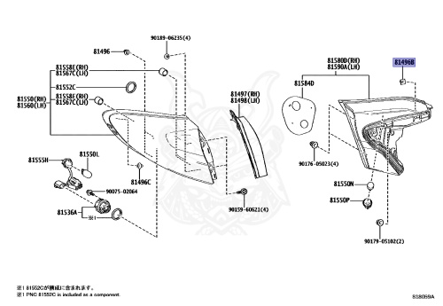 76817-26040 - Toyota - Guide, Rear Combination Lamp - Nengun Performance