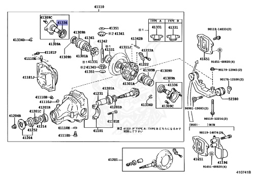 41336-14010 - Toyota - Cover, Dust (for Rear Differential Side Gear ...