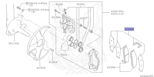 41080-V7025 - Nissan - Hardware Kit, Front Disk Brake Pad - Nengun ...