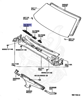 55781-12130 - Toyota - Louver, Cowl Top Ventilator, Rh - Nengun Performance