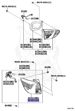 81561-68062 - Toyota - Lens, Rear Combination Lamp, Lh - Nengun Performance