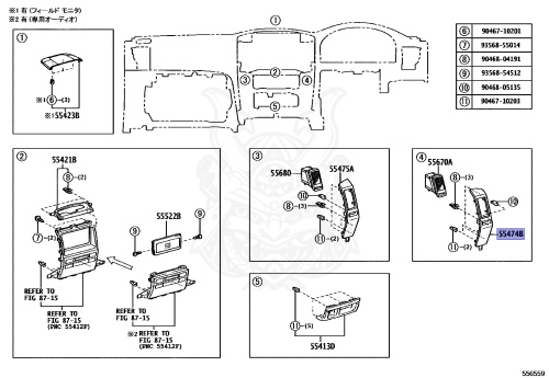 55474-60030 - Toyota - Garnish, Instrument Cluster Finish Panel ...