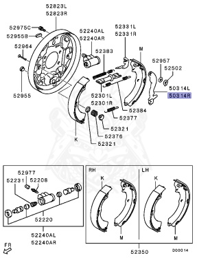 MR493036 - Mitsubishi - Lever, Parking Brake Operating, Rh - Nengun ...