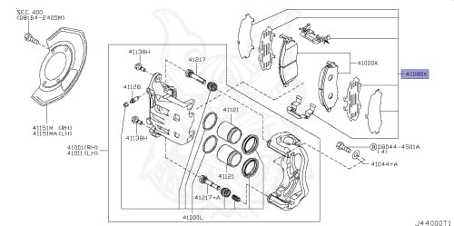 41080-AR026 - Nissan - Hardware Kit, Front Disk Brake Pad - Nengun ...