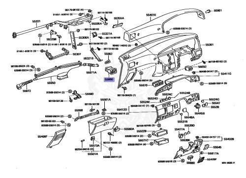 55660-60020-03 - Toyota - Register Assy, Instrument Panel, No.2 ...