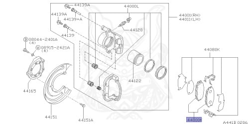 44060-VC090 - Nissan - Pad Kit, Disk Brake Rear - Nengun Performance
