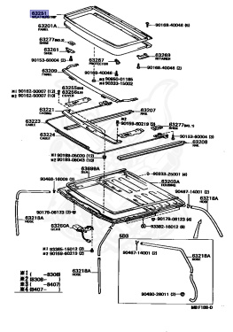 63251-12040 - Toyota - Weatherstrip, Sliding Roof Panel Or Removable ...