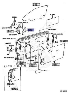 67491-17010 - Toyota - Garnish, Front Door Lower Frame Bracket, Rh ...