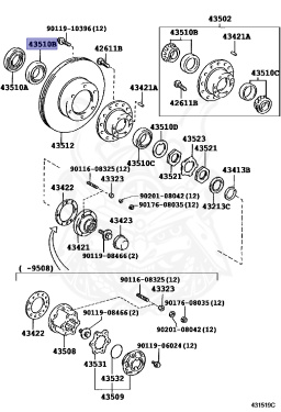 90368-49084 - Toyota - Bearing (for Front Axle Hub Inner Lh) - Nengun ...