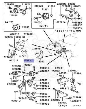 MB176637 - Mitsubishi - Nut, Eng Support Rod - Nengun Performance