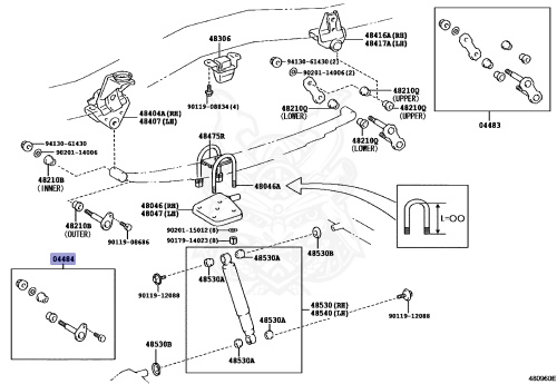 04484-60050 - Toyota - Pin Kit, Rear Spring - Nengun Performance