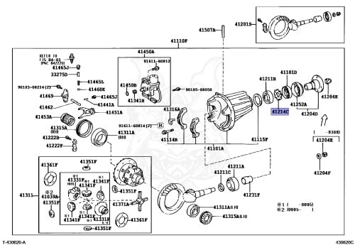 41214-60011 - Toyota - Slinger, Front Differential Drive Pinion Oil ...