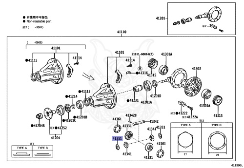 41351-30052 - Toyota - Washer, Front Differential Pinion Thrust ...