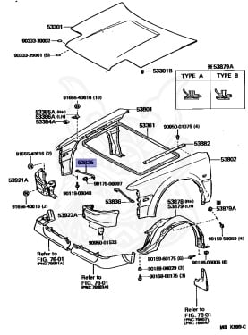 53835-17011 - Toyota - Brace, Front Fender To Extension, Rh - Nengun ...