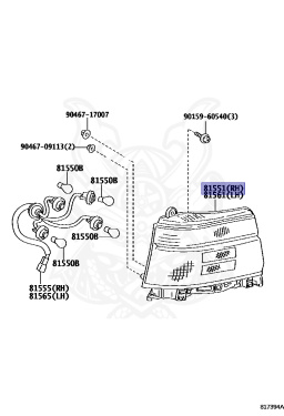 81551-1A630 - Toyota - Lens, Rear Combination Lamp, Rh - Nengun Performance