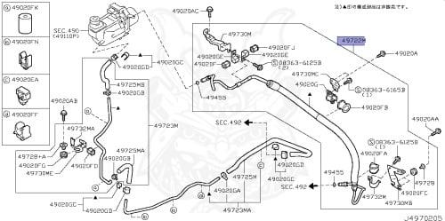 49720-1JS1A - Nissan - Hose Tube Assembly, Pressure Power Steering ...