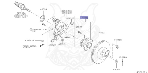 43202-CA000 - Nissan - Hub Assembly, Rear Axle - Nengun Performance