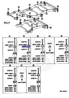 52203-60020 - Toyota - Cushion Sub-assy, Cab Mounting, No.2 Upper ...