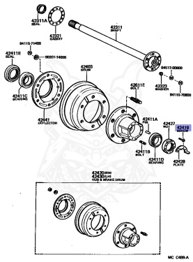 42419-60011 - Toyota - Screw, Rear Axle Bearing Lock Nut - Nengun ...