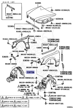 53875-30170 - Toyota - Front Fender Liner, Rh - Nengun Performance