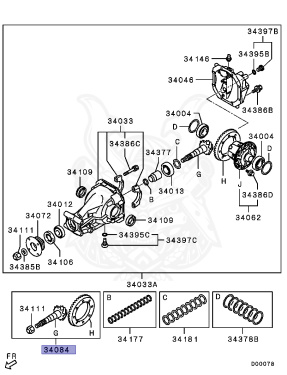 3512A055 - Mitsubishi - Gear Kit,rr Diff Final Drive - Nengun Performance