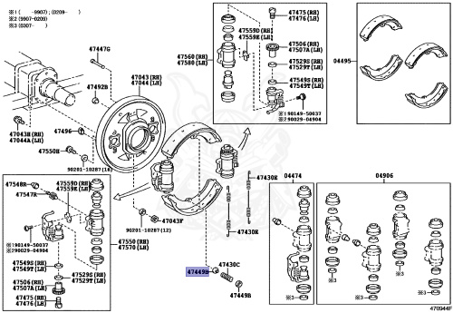47449-30020 - Toyota - Cup, Shoe Hold Down Spring (for Rear Brake ...