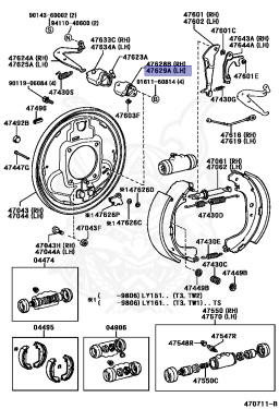 47628-35020 - Toyota - Bracket, Rear Brake Bell Crank - Nengun Performance