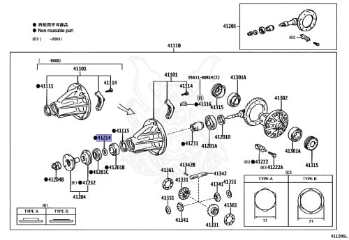 41214-26011 - Toyota - Slinger, Rear Differential Drive Pinion Oil ...