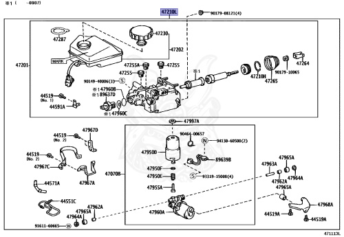 47050-30230 - Toyota - Brake Booster Assy, W / Master Cylinder - Nengun ...