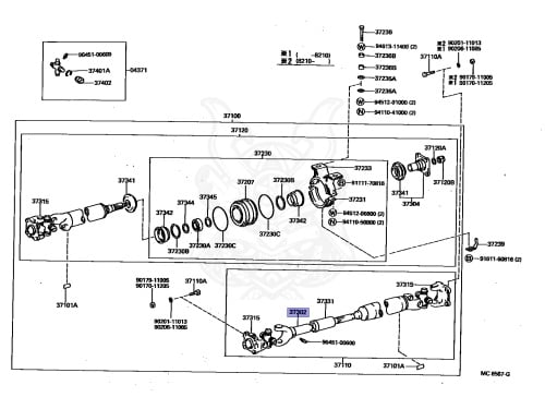 37302-36020 - Toyota - Yoke Sub-assy, Universal Joint Sleeve - Nengun ...
