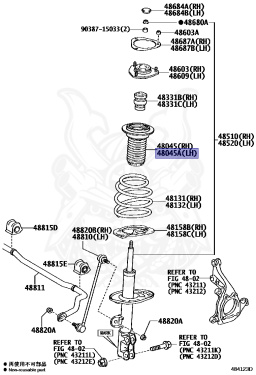 48045-WY010 - Toyota - Seat Sub-assy, Front Spring Lh, W/insulator ...