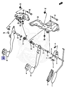49751-54A00-5PK - Suzuki - Pad, pedal (black) - Nengun Performance