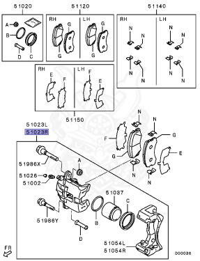 MR569126 - Mitsubishi - Caliper Kit, Fr Brake, Rh - Nengun Performance