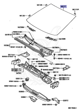 56111-50070 - Toyota - Glass, Windshield - Nengun Performance
