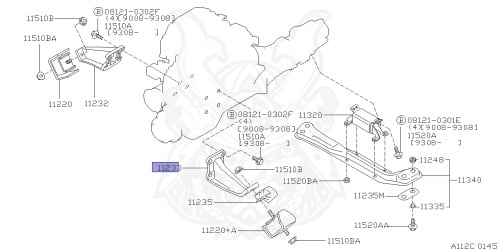 11233-01U00 - Nissan - Bracket, Engine Mount Lh - Nengun Performance