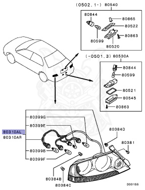 MN190417 - Mitsubishi - Lamp Assy, Combination, Rr Lh - Nengun Performance